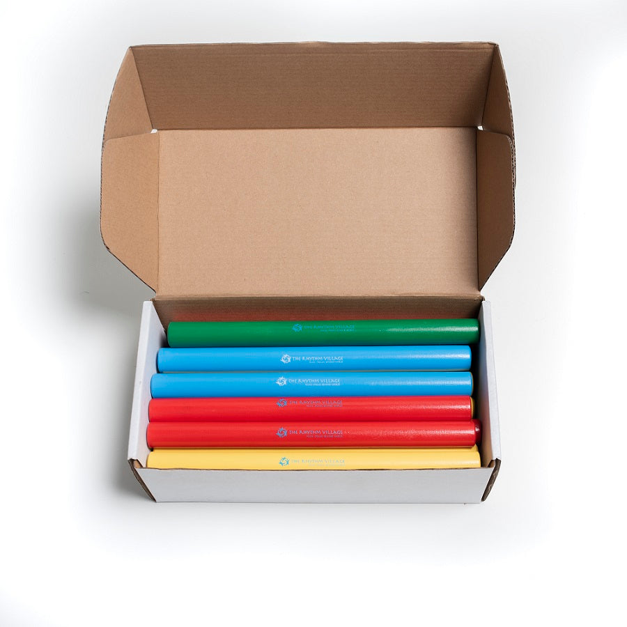 Set of 12 Pairs of Coloured Clapping Sticks – Rhythm Village